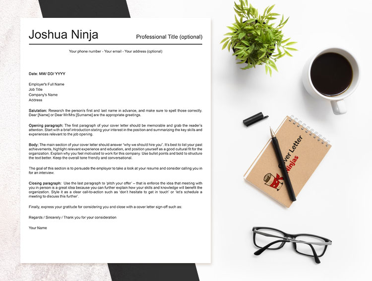Simple Cover Letter Template Cover Letter Ninjas