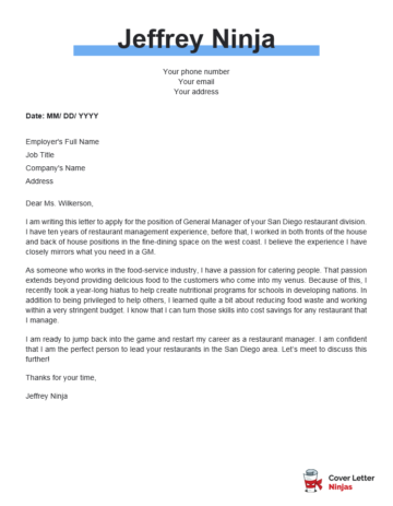An Example Cover Letter Explaining a Gap in Employment - Cover Letter ...