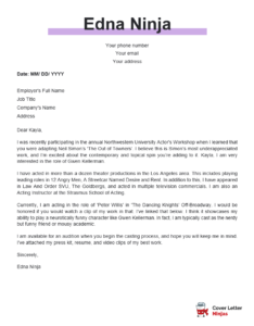 An Attractive Actor Cover Letter Example - Cover Letter Ninjas