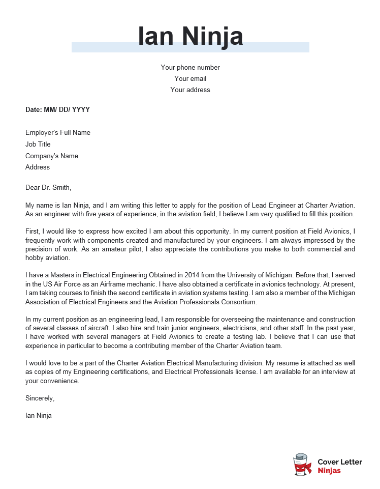 A Compelling Electrical Engineering Cover Letter Example Cover Letter 