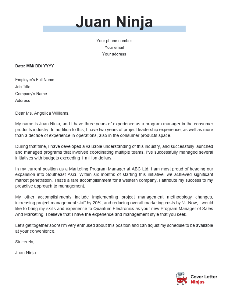29 Incredible Program Management Cover Letter That Wow 