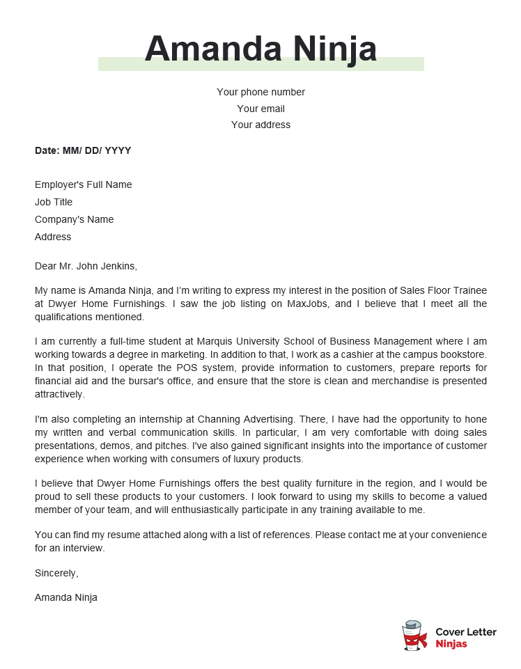 15 Cover Letter Entry Level Sales Cover Letter Example Cover Letter 