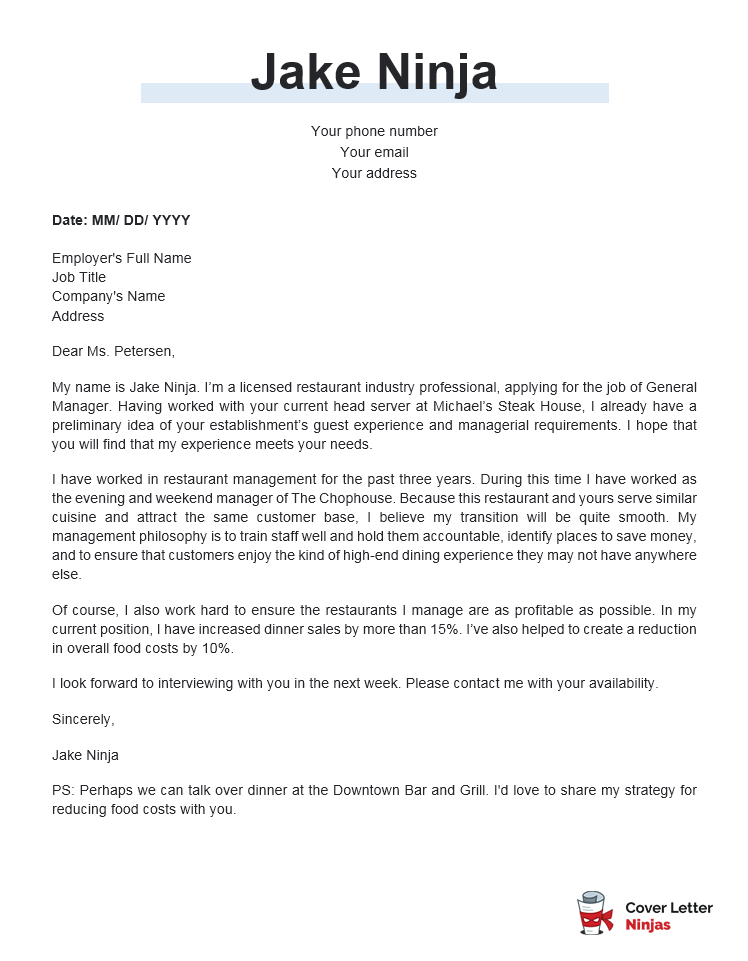 Download Manager Cover Letter Examples Most Complete Gover