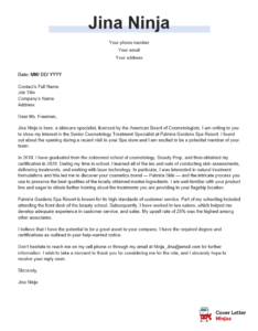 Compelling Cosmetology Cover Letter Example - Cover Letter Ninjas