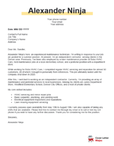 Cool Cover Letter For a Summer Job - Cover Letter Ninjas